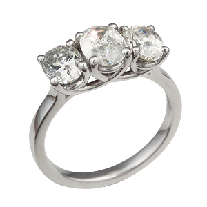 Three Stone Trellis Engagement Ring