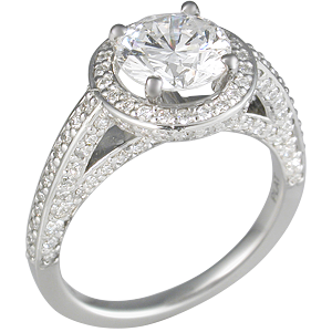 Regal Split Halo Engagement Ring