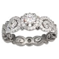 Carved Infinity Pave Engagement Ring