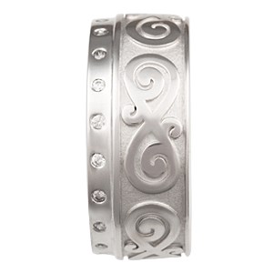Contemporary Infinity Wedding Band with Side Diamonds