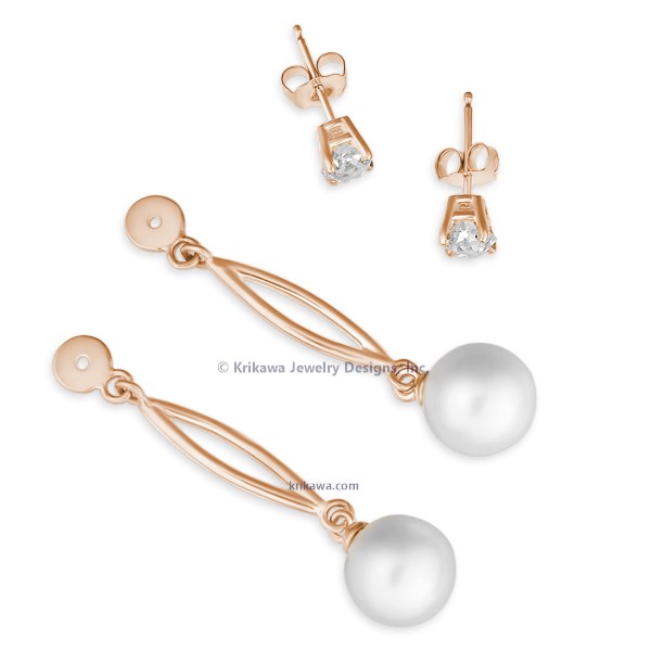 Stud Earring Enhancers With Pearl Drops