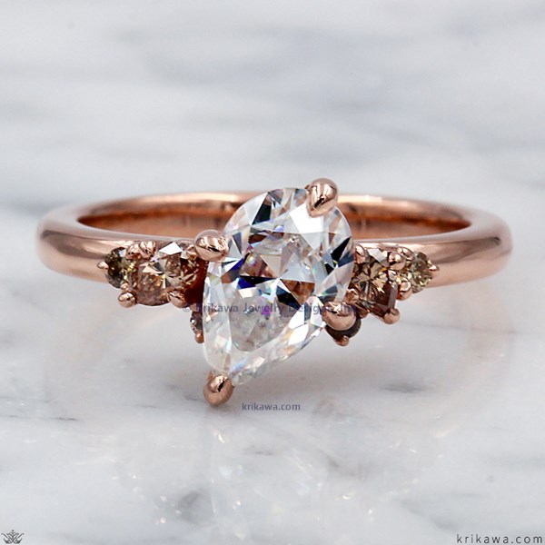 Scattered Mixed Shape Cluster Engagement Ring