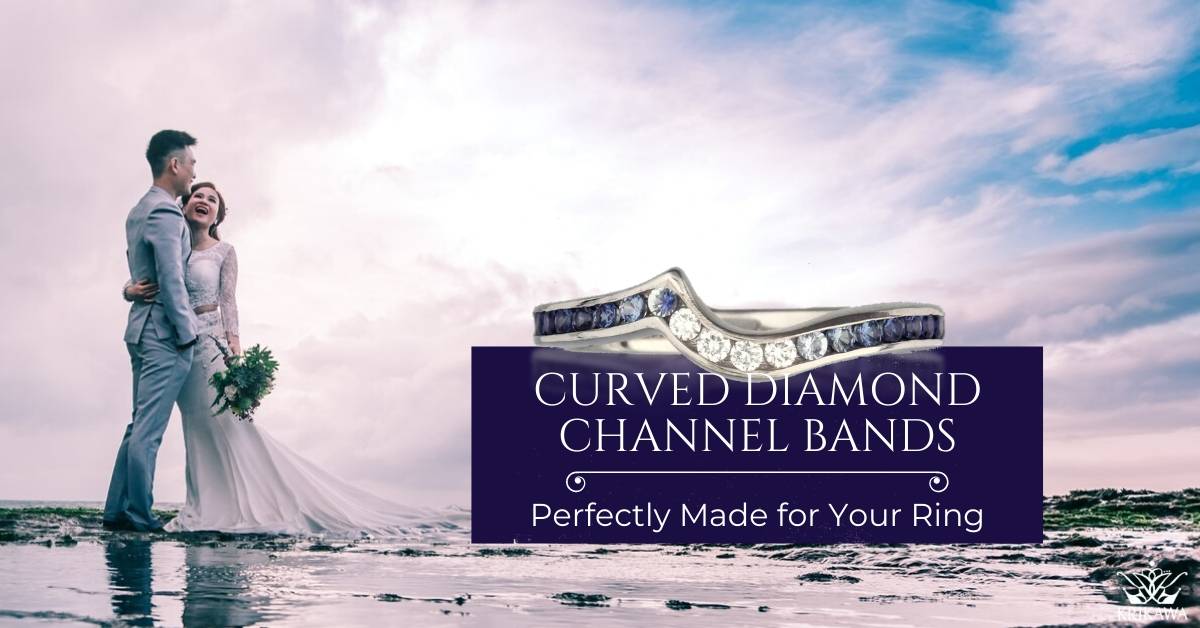Curved Diamond Channel Wedding Bands by Krikawa